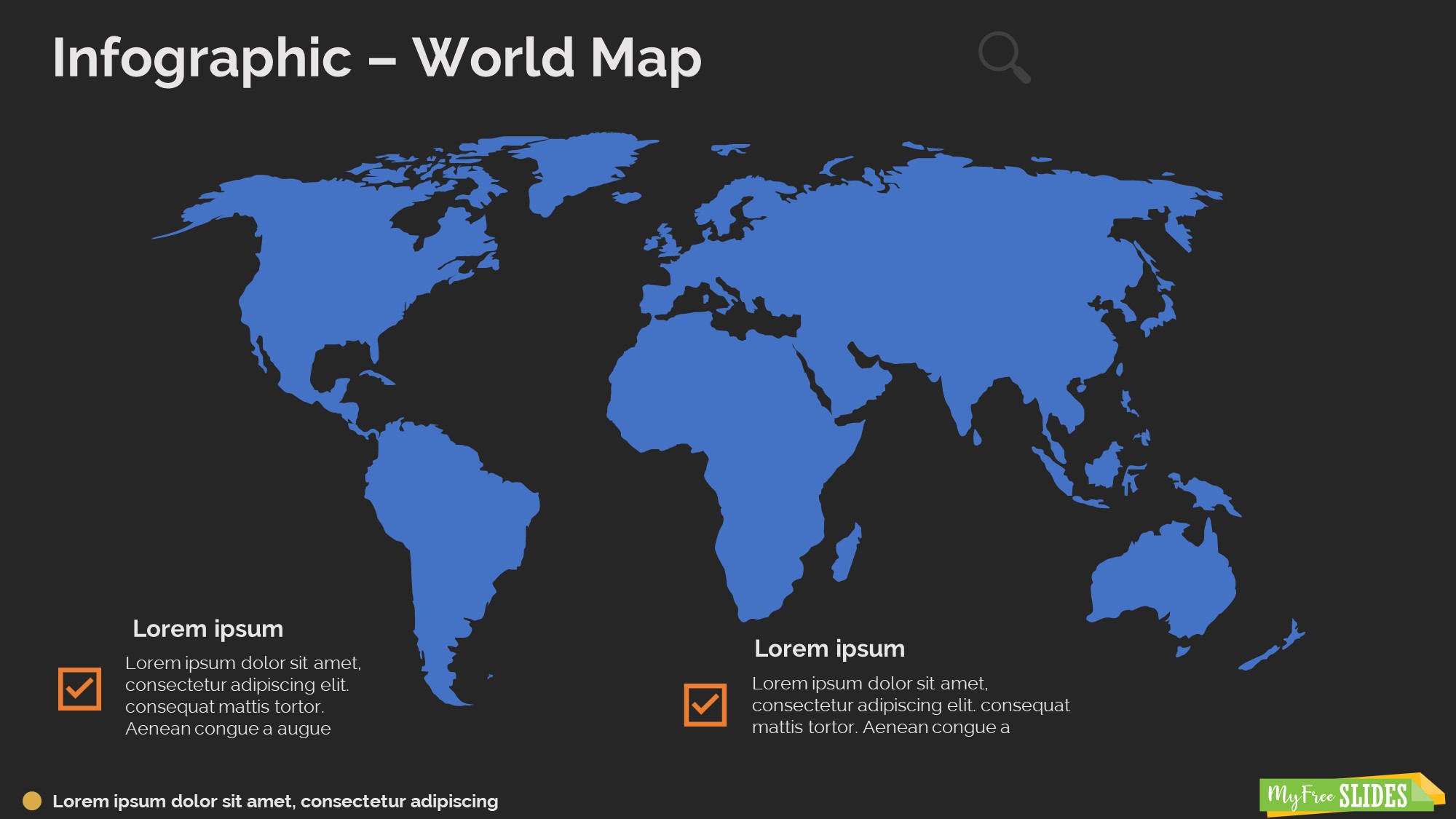 World Map Infographic Template for Demographic PPTs : MyFreeSlides